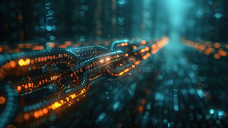 Digital Chain stock illustration. Illustration of glowing - 335760074