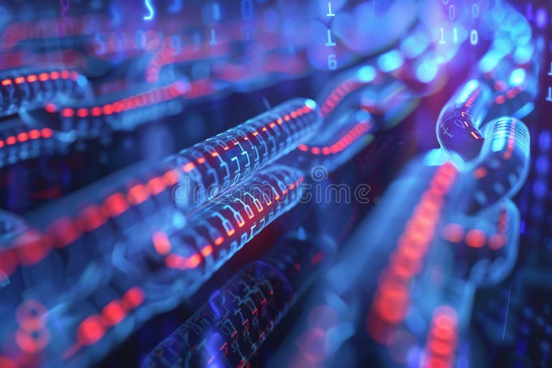 Digital Chain of Data stock illustration. Illustration of digital - 351042068