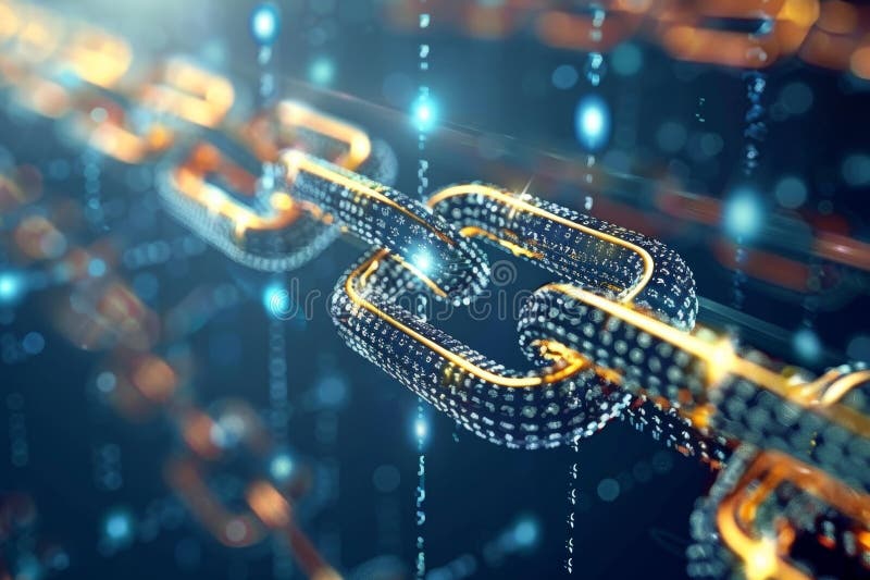 A Digital Chain Illustration Representing the Concept of Decentralized ...