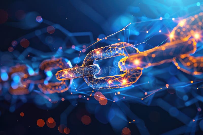 Digital Chain Link, Abstract Blockchain Background, Chain of Network ...