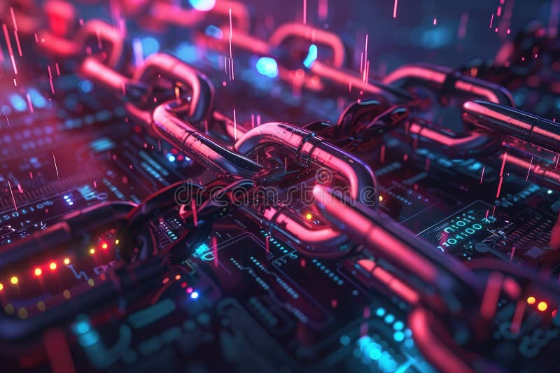 Digital Chain Link Link Protection, Chain of Network Connections ...