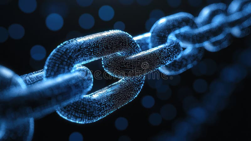 Digital Chain Link Representing Blockchain Technology and Security ...