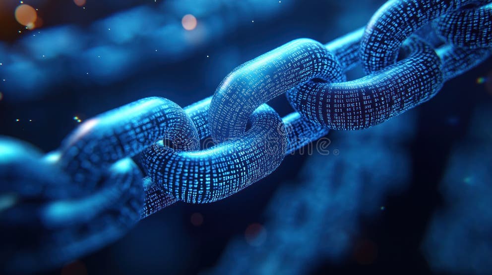 Digital Chain Links Interlocking Forming Network. Abstract Tech Design ...