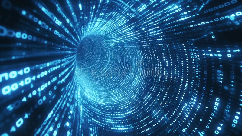 Digital Vortex Glowing Binary Data Symbolizing Technology Information Flow Stock Photos - Free ...