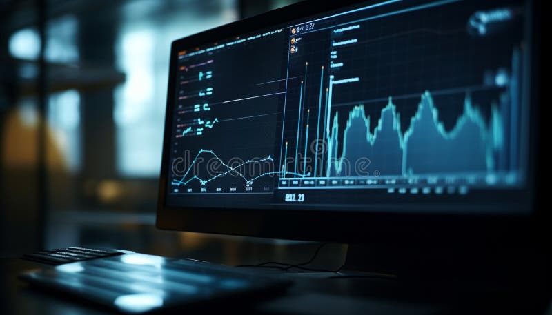 Digital Chart Analyzing Healthcare Growth, Illuminated by Glowing ...