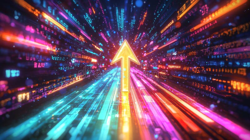 Digital Chart with Arrows Representing Future Transformation Ideas ...