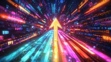 Digital Chart with Arrows Representing Future Transformation Ideas ...