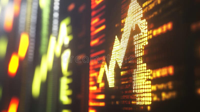 A Digital Chart Displaying High-tech Investments with Luminous Stock ...