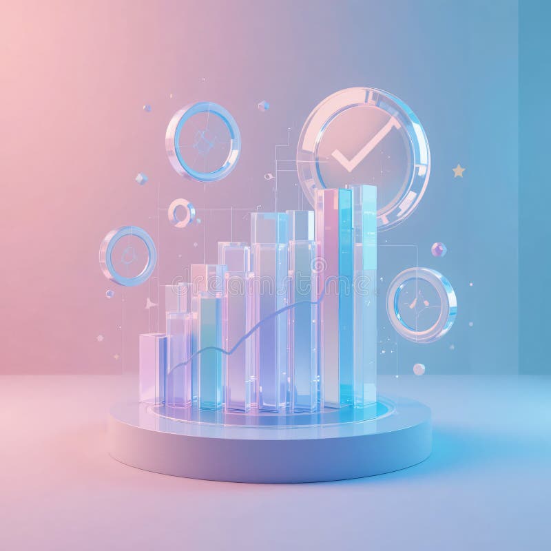 Digital Chart with Holographic Elements Stock Illustration ...