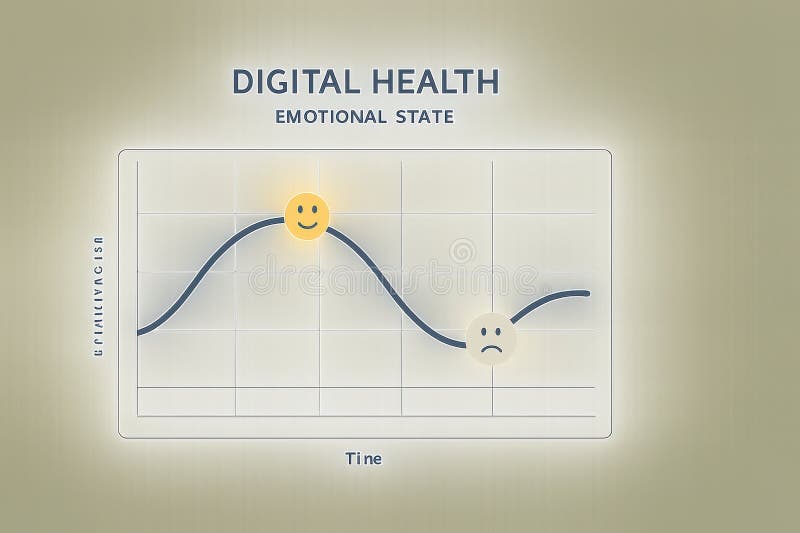 A Digital Chart Visualizes Emotional States Over Time, with Smiling and ...