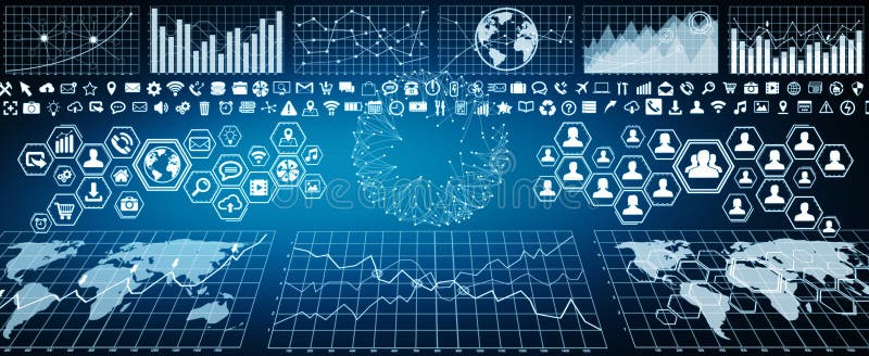 Digital Charts And Screen Interface Stock Illustration - Illustration ...