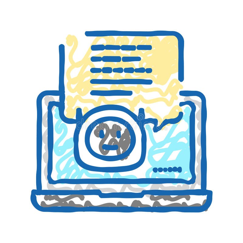 Digital Chat Bot Icon Doodle Illustration Stock Vector - Illustration ...
