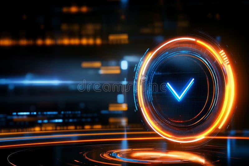 Digital Check Mark Interface Futuristic Technology Digital Verification ...
