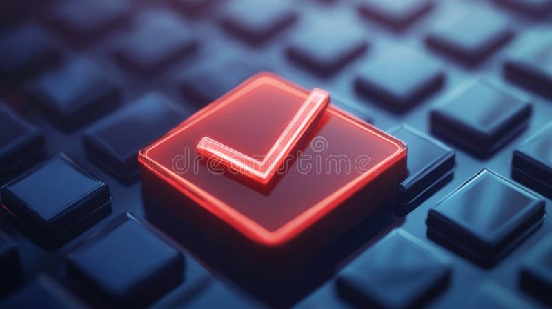 Digital Checkbox Illuminated, Symbolizing Selection and Approval in a ...