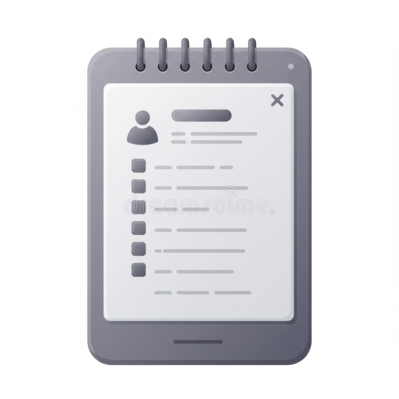 Digital Checklist App Interface Notebook Stock Illustration ...