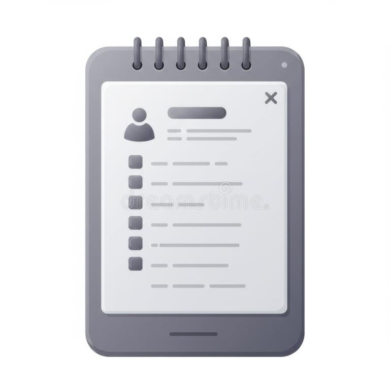 Digital Checklist App Interface Notebook Stock Illustration ...