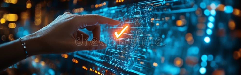 Hand Selecting Checked Items from Digital Checklist for Task and ...