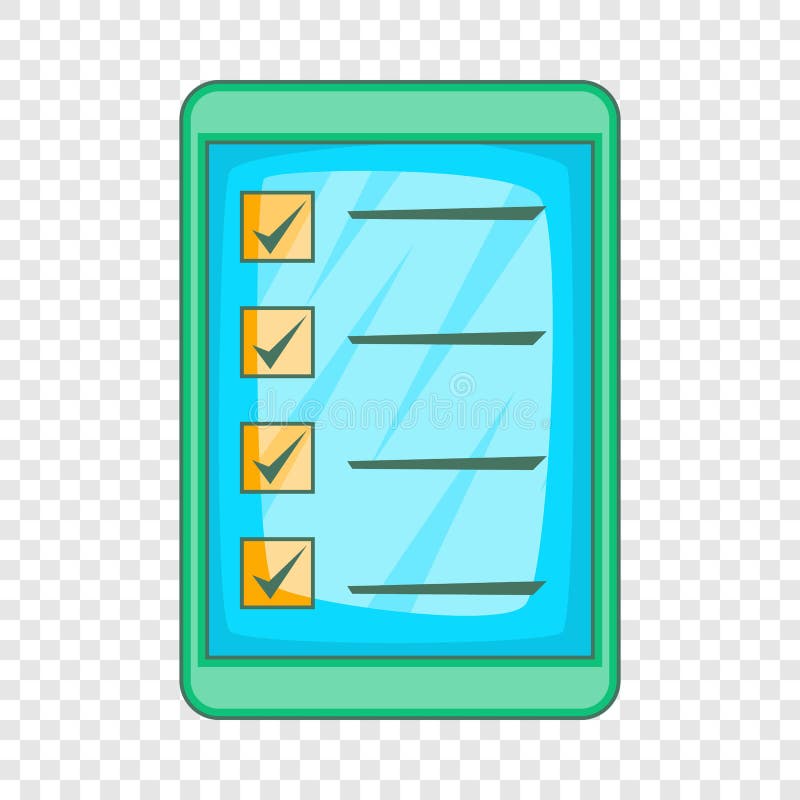 Digital Checklist Icon, Cartoon Style Stock Vector - Illustration of ...
