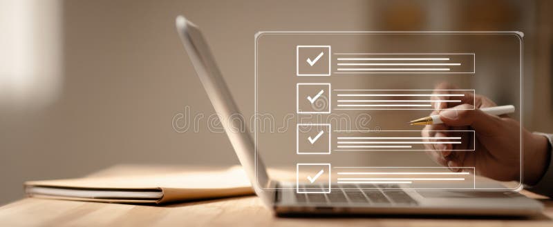 The Digital Checklist Over a Laptop for Efficient Task Management and ...
