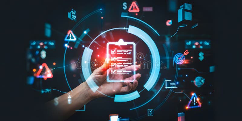 Digital Checklist and Risk Management Concept with Advanced Technology ...
