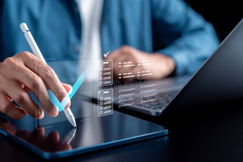 Digital Checklist on Tablet for Task Planning, Productivity Management, Online Forms, Paperless ...