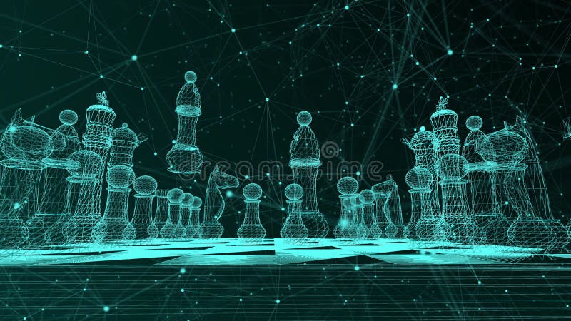 Digital Chess, Abstract Chessboard with Digital Elements Stock Footage ...