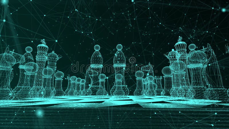 Digital Chess, Abstract Chessboard with Digital Elements Stock Video ...