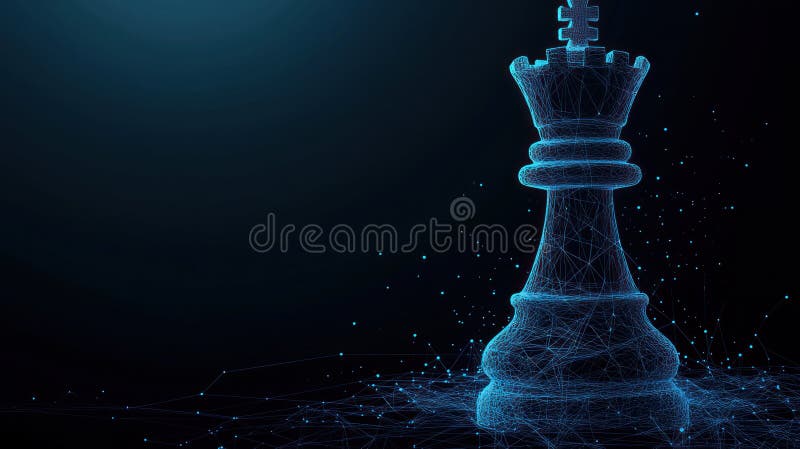 Digital Chess Queen, Strategic Position, Dark Background, Abstract ...