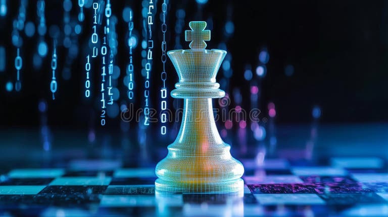 Digital Chess Strategy AI-Powered King Navigates Cyber Board with ...