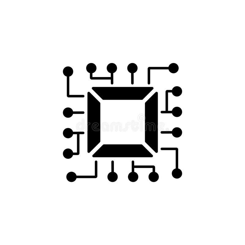 Digital Chip Icon Vector Isolated on White Stock Vector - Illustration ...