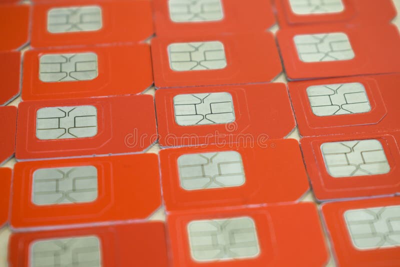 Digital Chips for Quick Access To the Internet. Many Red SIM Cards for ...