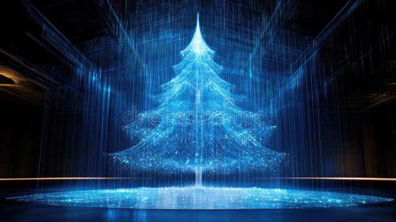 Digital Christmas Tree with Ai-inspired Patterns for Holiday Design ...