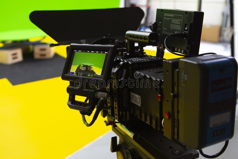 Digital Cinema Camera in a Green Screen Studio Stock Image - Image of ...