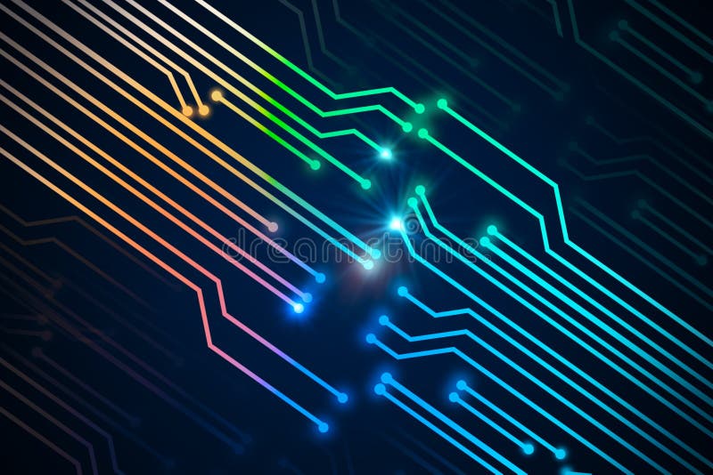 Digital circuit backdrop stock illustration. Illustration of colorful ...