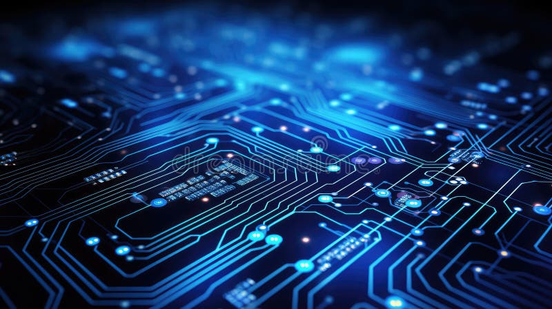 Digital Circuit Background Blue Stock Illustration - Illustration of ...