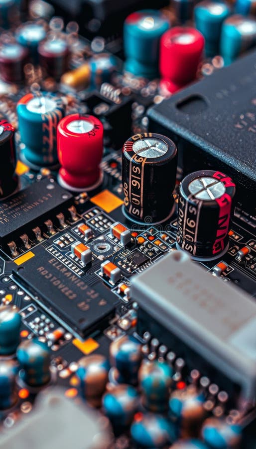 Digital Circuit Board Backdrop with Sophisticated Computer Hardware ...