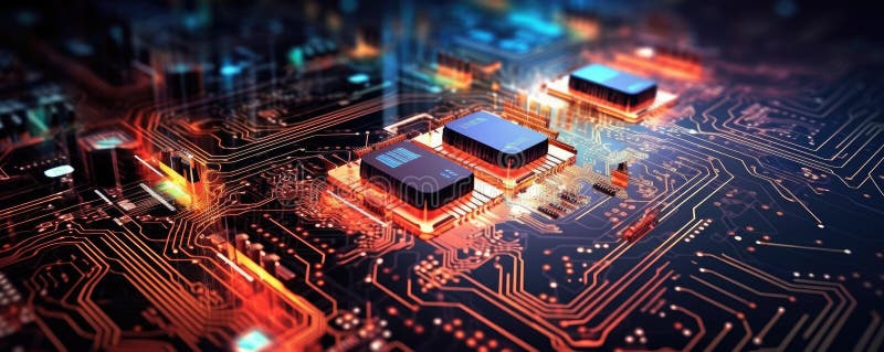 Digital Circuit Board Background with Abstract Circuitry and ...