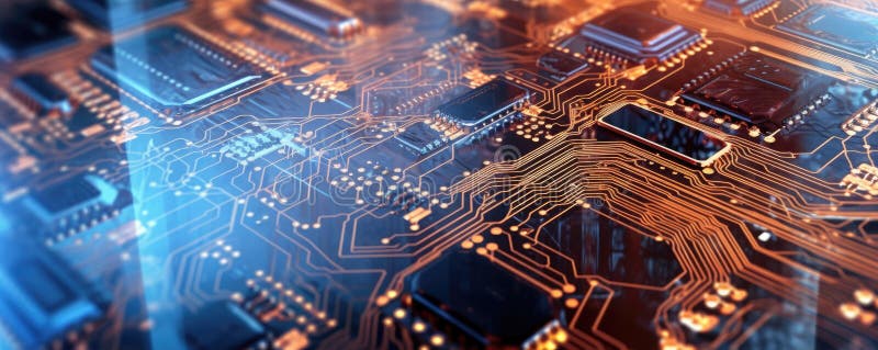 Digital Circuit Board Background with Abstract Circuitry and ...