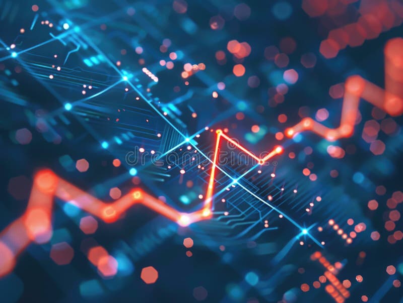 Digital Circuit Board with Heartbeat Graph Stock Photo - Image of ...