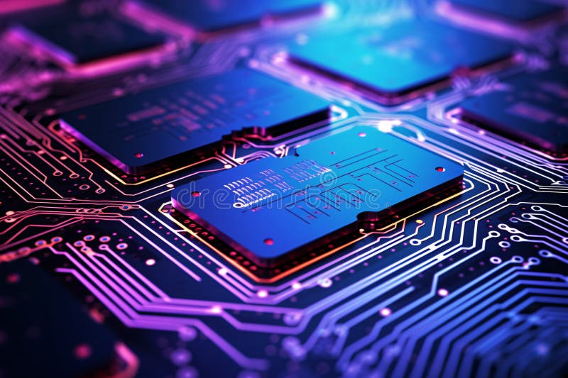 Digital Circuit Board Microprocessor Motherboard Computer Hardware in ...