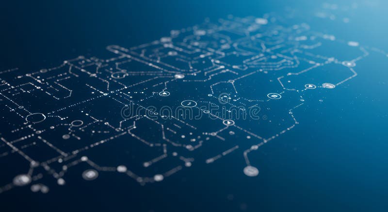 Digital Circuit Board Pattern on Blue Background for Technology ...