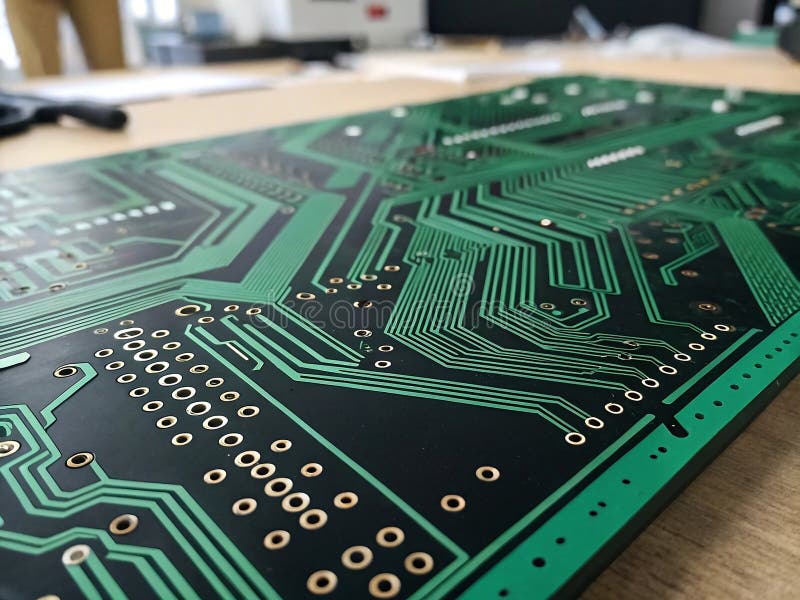 Digital Circuit Board Pattern in Green and Black Stock Image - Image of ...