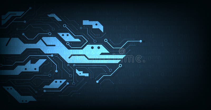 Digital Circuit Design on Dark Blue Background Stock Vector ...