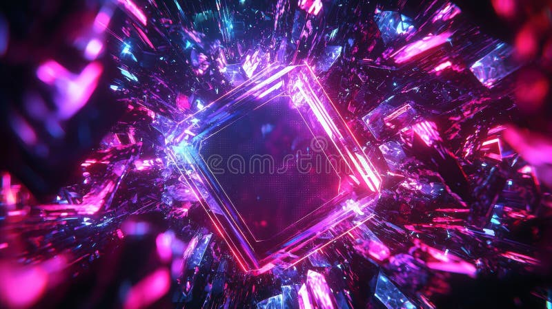 A Digital Circuit Design in a Futuristic Neon Tech Frame, Highlighted ...