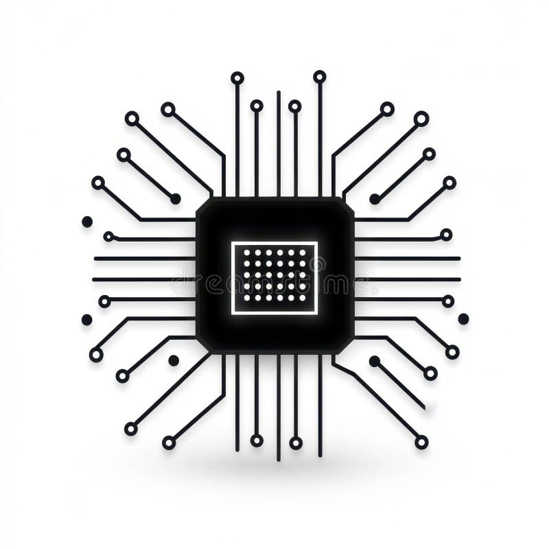 Digital Circuit Design with Microchip and Connections Stock ...