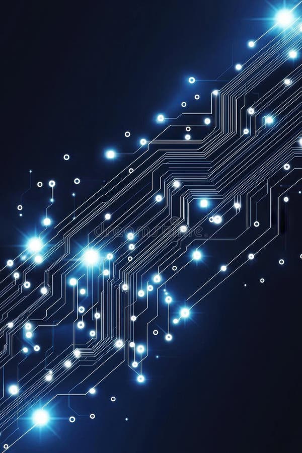 Digital Circuit Line Illustration on a Modern Abstract Background Stock ...