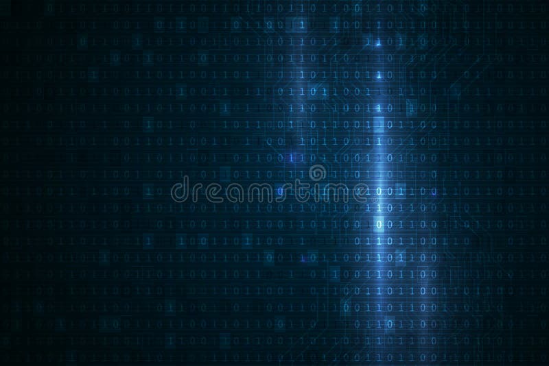 Binary Circuit Future Technology,blue Cyber Security Concept Background, Abstract Hi Speed ...