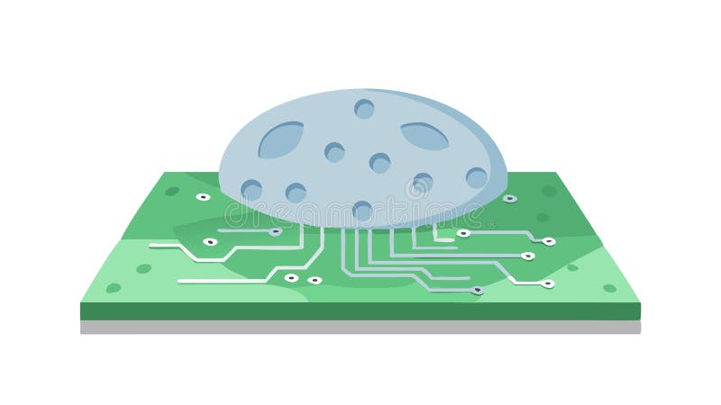 Digital Circuit Pathway. Data Transmission Route, Vector Design ...