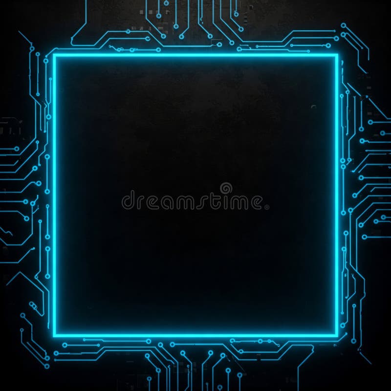 Digital Circuit-Themed Frame Stock Illustration - Illustration of data ...