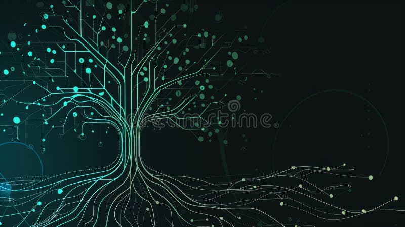 Digital Circuit Tree Blending Nature and Technology Stock Photo - Image ...